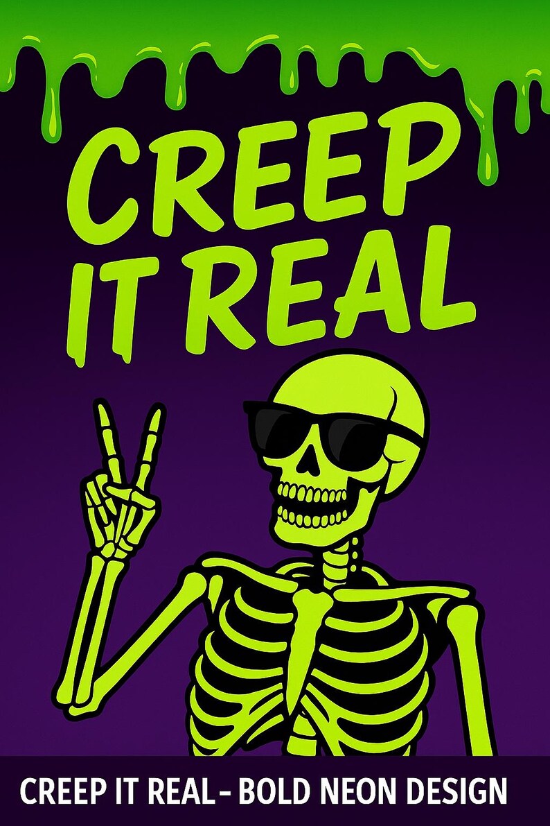 Creep It Real | Funny Halloween Card | Skeleton Digital Greeting ...