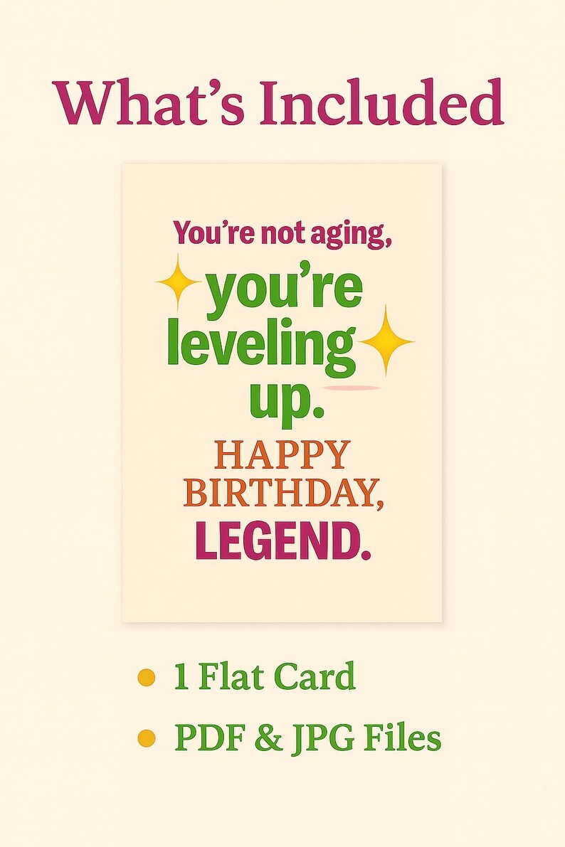 Funny Birthday Card for Friend – You’re Leveling up – Printable Instant ...