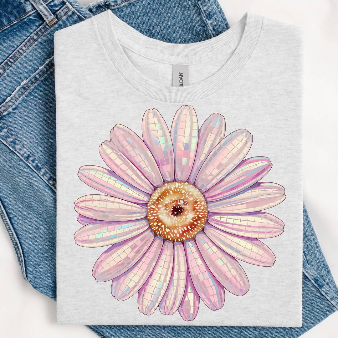 Disco Daisy Flower PNG Design for T-shirts - Downloadable Design ...