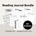 Reading Journal Bundle - Digital Reading Journal - Reading Monthly ...