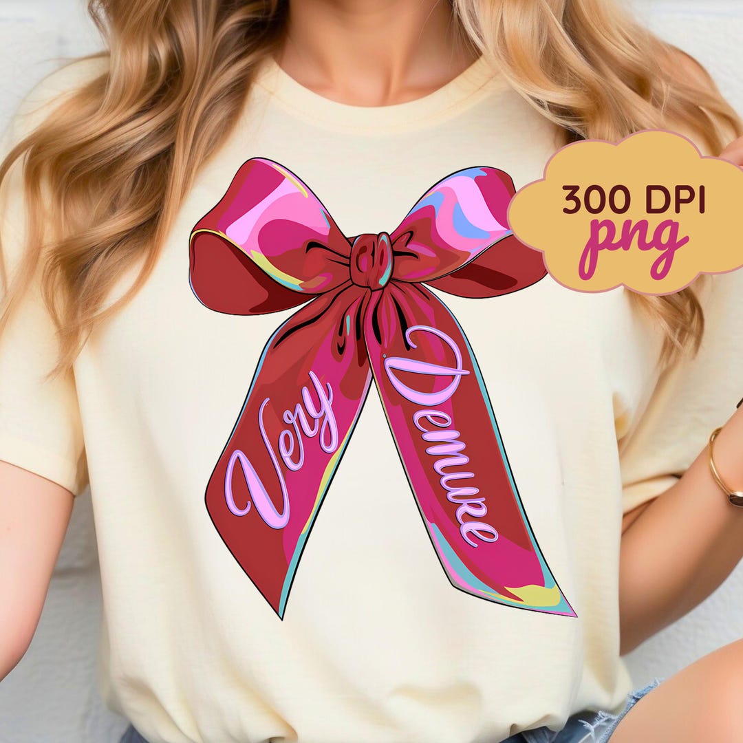 Very Demure Bow PNG Downloadable Bow Design Retro Bow PNG Coquette Bow ...