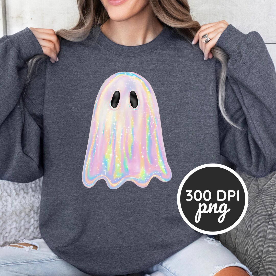 Watercolor Iridescent Ghost PNG - Ghost Designs for Fall - Ghost PNG ...