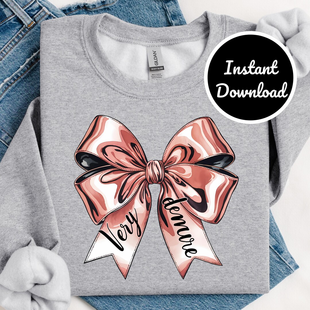 Iridescent Very Demure Bow PNG Design Coquette Bow Design for T-shirts ...