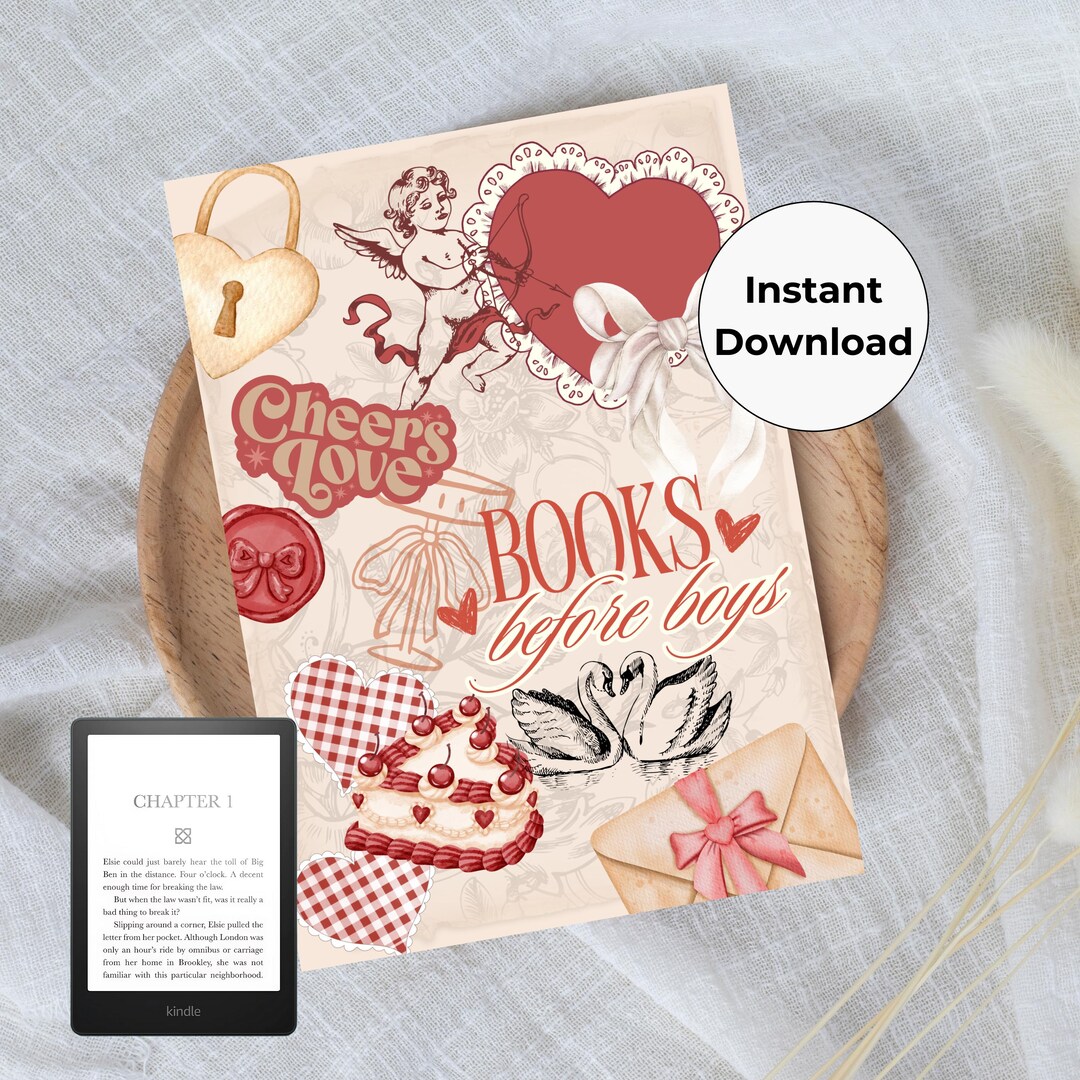 Books Before Boys Kindle Insert Design - Kindle Insert for Clear Case ...