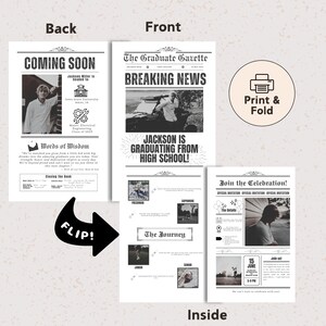Editable Graduation Newspaper Canva Template - Custom Graduation ...