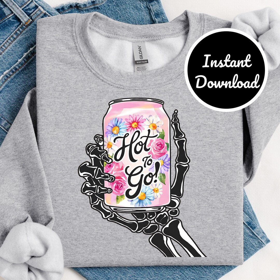 Floral Hot to Go Soda PNG Watercolor Floral Design for T-shirt Pop PNG ...