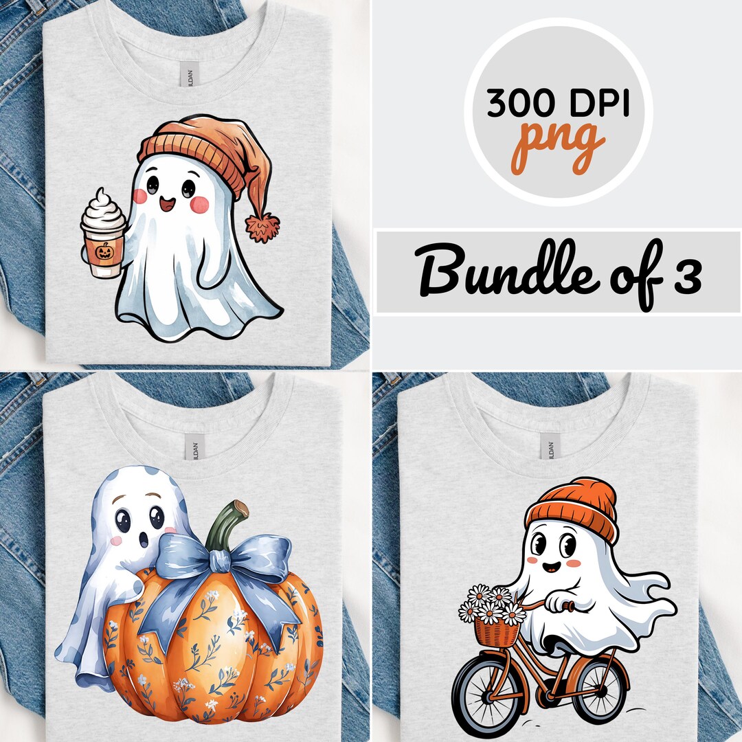 Cute Coquette Ghost Bundle PNG Trendy Coquette Halloween Design Fall ...