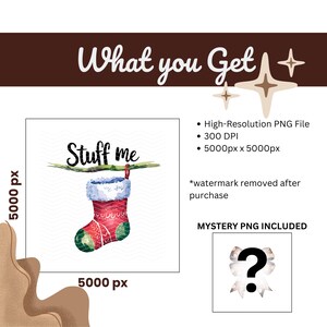 Stuff Me Stocking PNG Funny Christmas Design Downloadable Christmas PNG ...