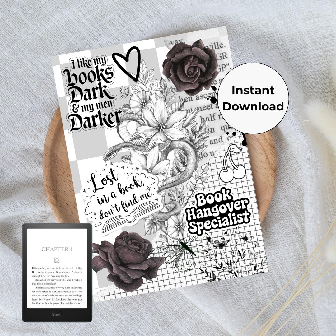 Dark Romance Kindle Insert Printable - Downloadable Kindle Design ...