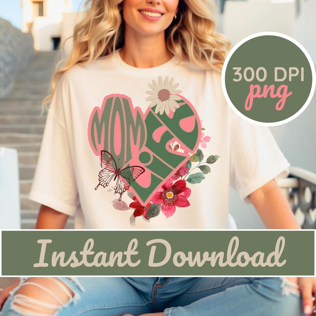 Reto Mom Life PNG Design for T-shirts Mom Floral PNG Cute Mom Design ...