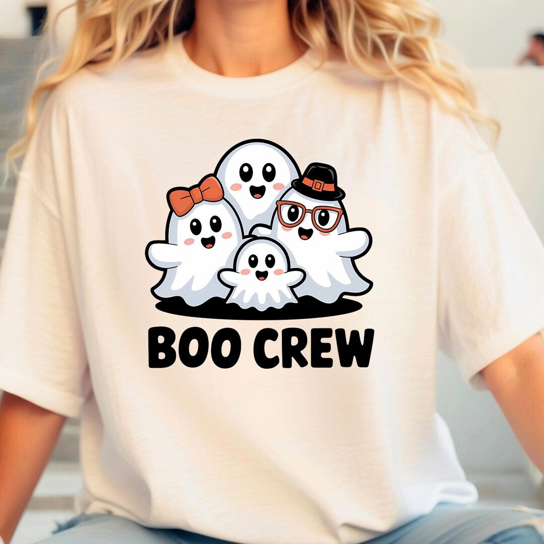 Boo Crew Ghost Family PNG Design Trendy Fall Coquette PNG Cute Ghost ...