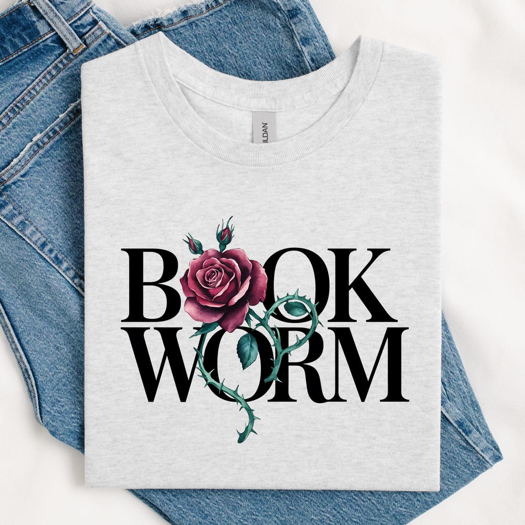 Rose Book Worm PNG Design - Bookish Book Lover PNG - Bookworm Design ...