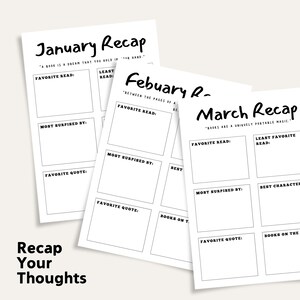 Reading Journal Bundle - Digital Reading Journal - Reading Monthly ...