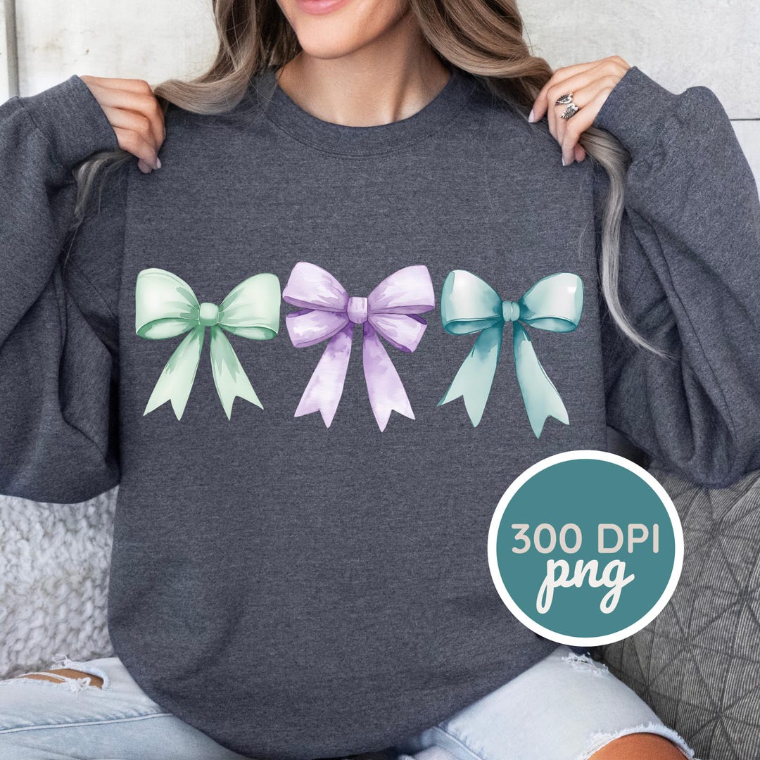 Watercolor Bows PNG Design Coquette Bow Design Bow PNG Pastel Bow PNG ...