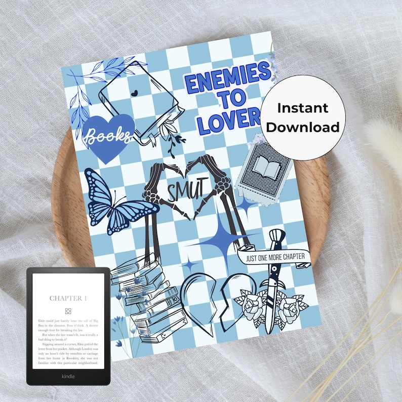 Blue Kindle Insert Printable - Downloadable Kindle Insert - Kindle ...