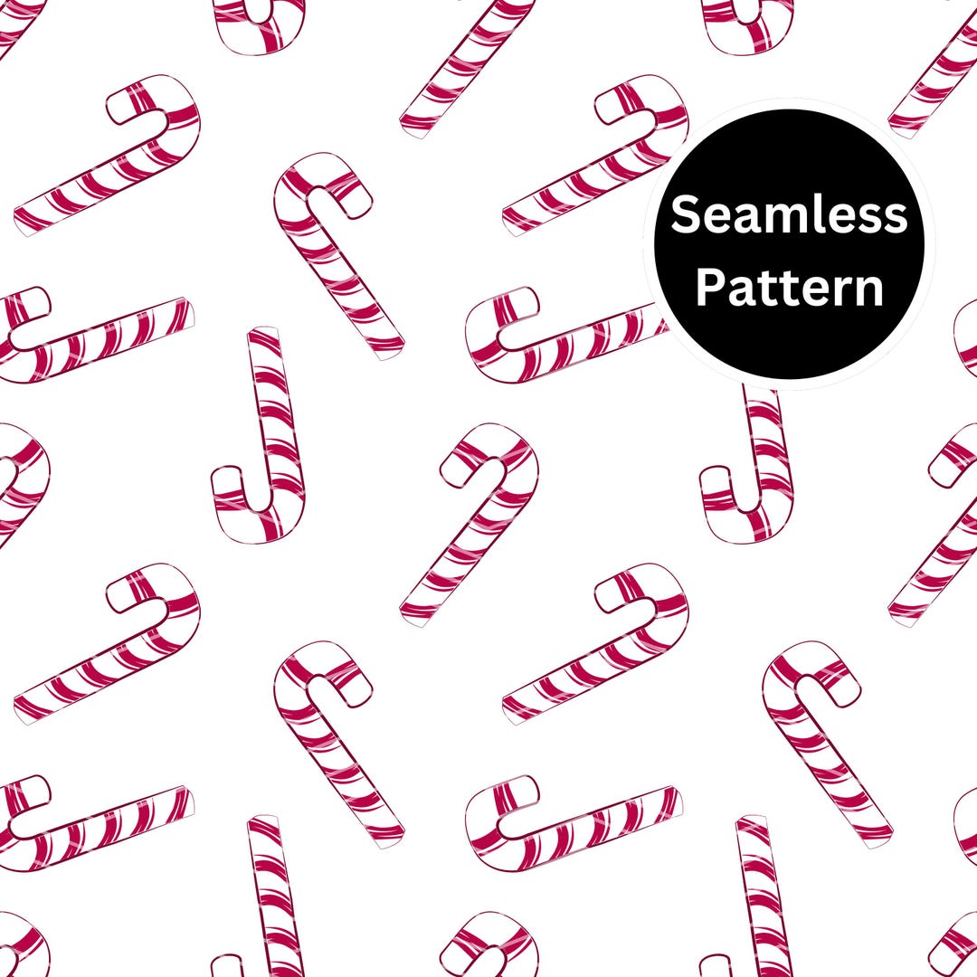 Candy Cane Seamless Pattern PNG Downloadable Christmas PNG Digital ...