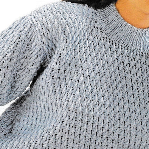 Crocheted Shaker Stitch Sweater Pattern Digital Knitting and - Etsy