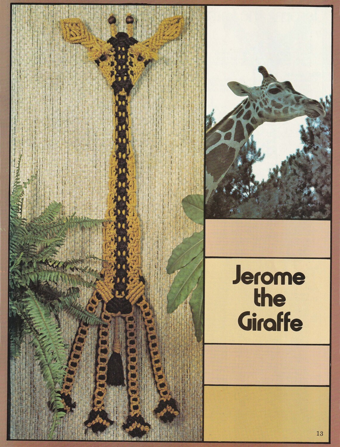 Macrame Animal Art Vol I Vintage Macrame Animal Booklet PDF | Etsy