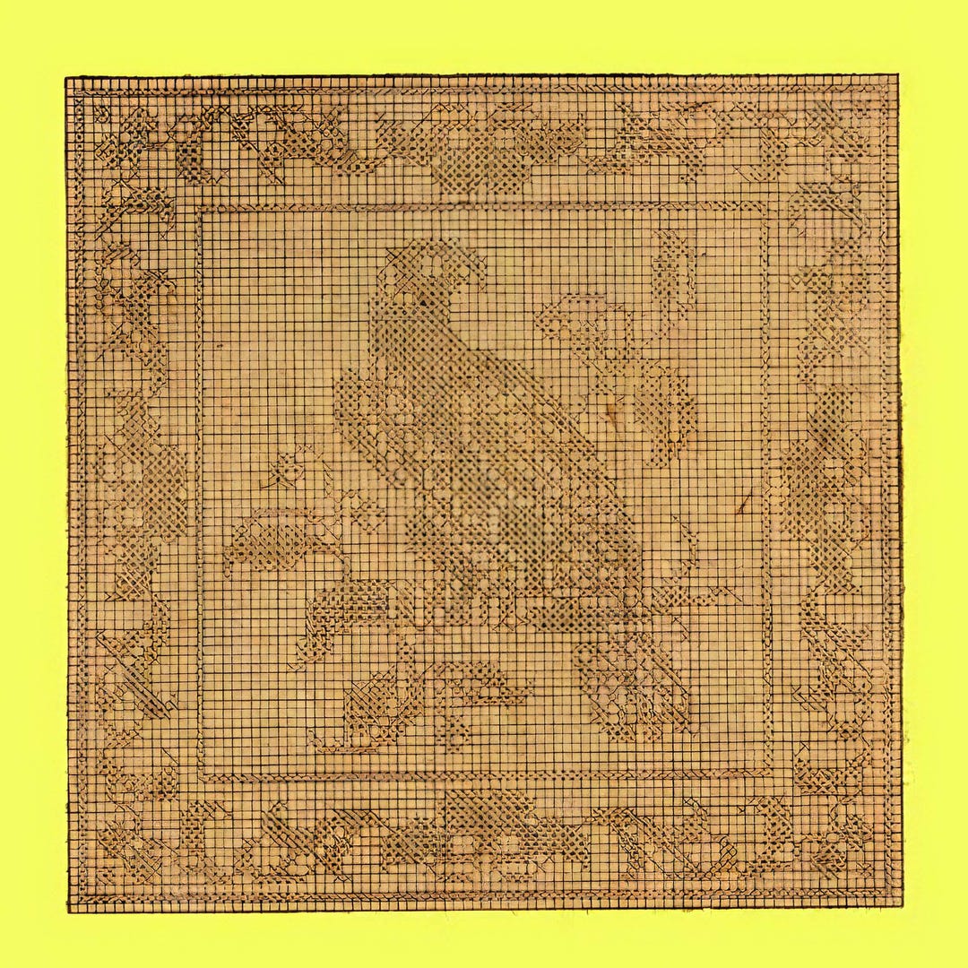 Falcon Filet Crochet Chart From 1909, Digital Charted Pattern - Etsy