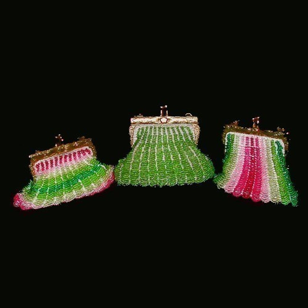 Vintage Beaded Knit Coin Purse Pattern From 1912, Digital Knitting ...
