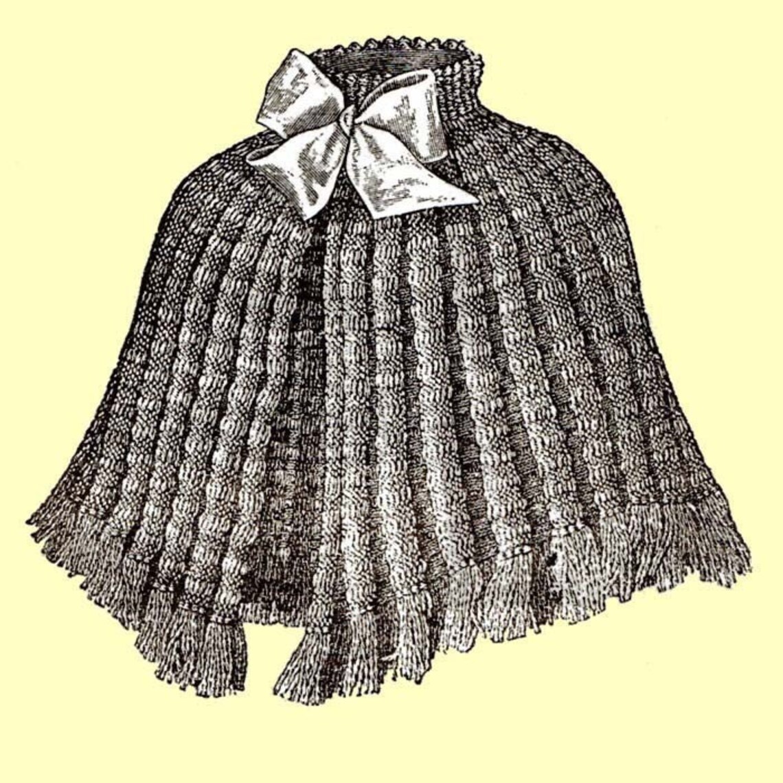 1910 Knit Cape or Shoulder Wrap Pattern, Digital Knitting Pattern - Etsy