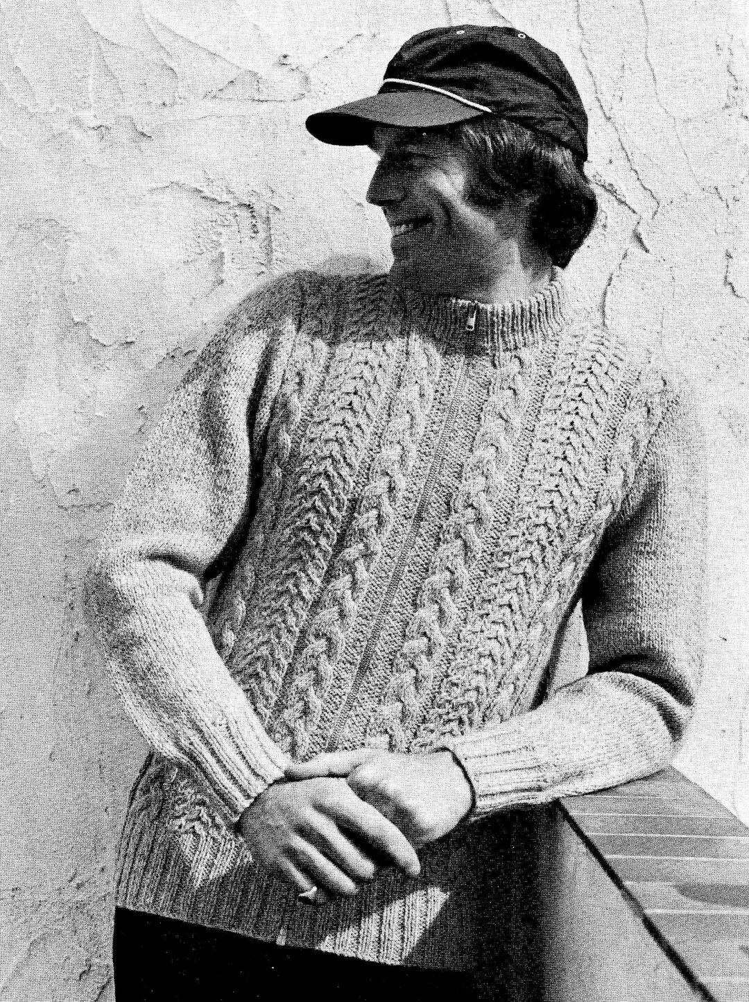70s Mens Cabled Zipper Sweater Knitting Pattern (digital Pattern) - Etsy