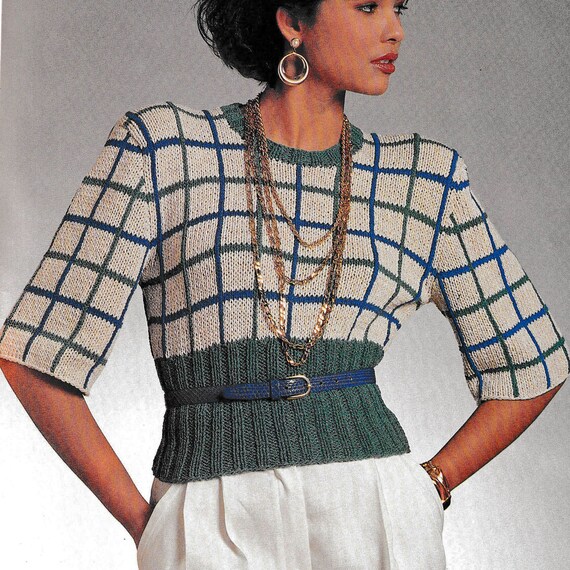 Windowpane Sweater Knitting Pattern Digital Knitting Pattern - Etsy