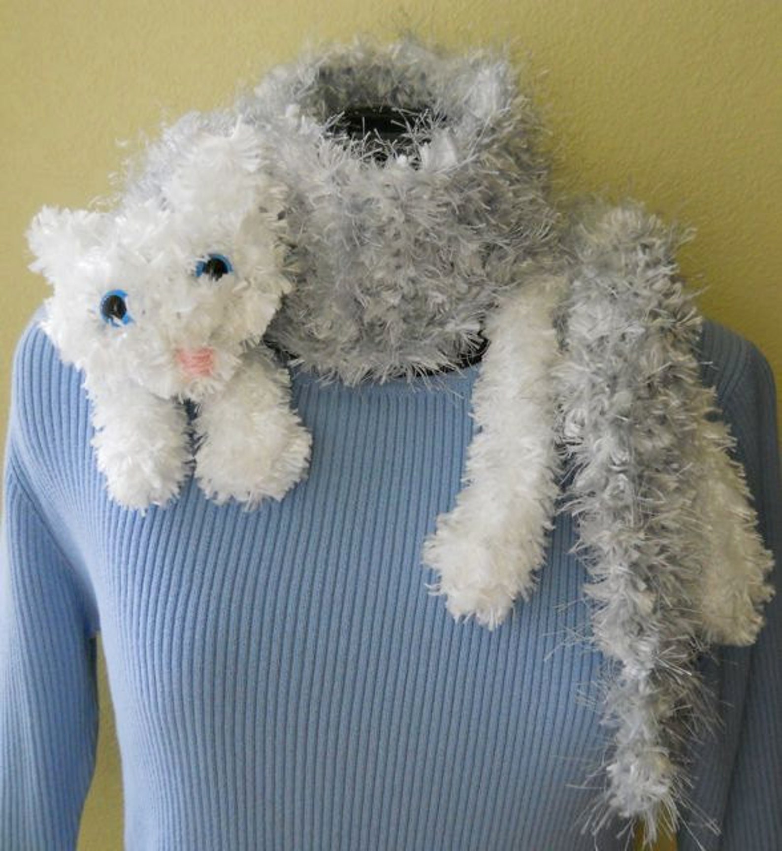 Snuggle Cat Scarf Knitting Pattern Knit Animal Scarf Pattern | Etsy