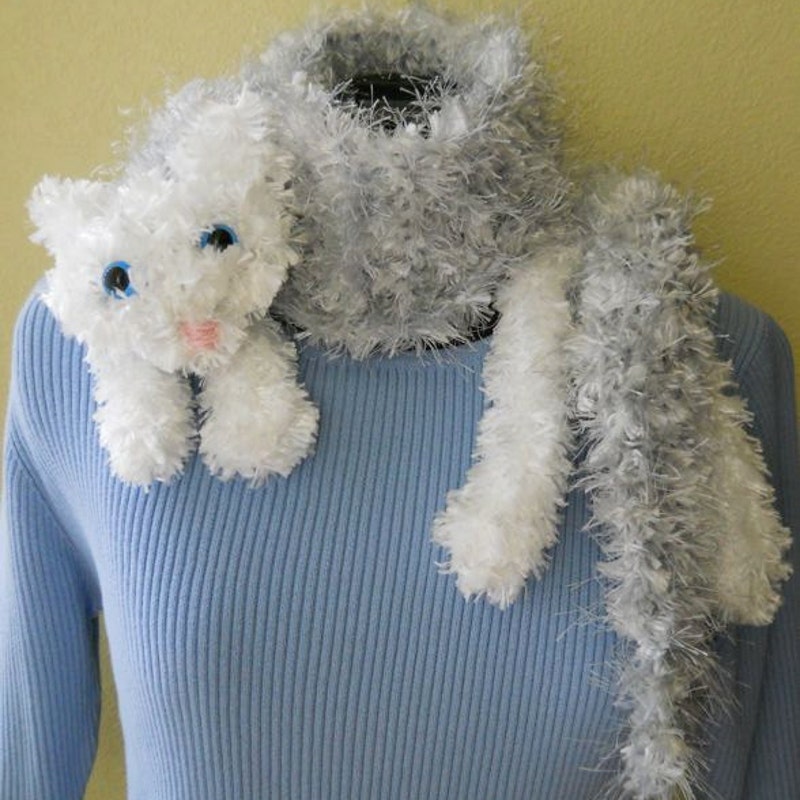 Knitted Head Scarf Cat - Etsy UK