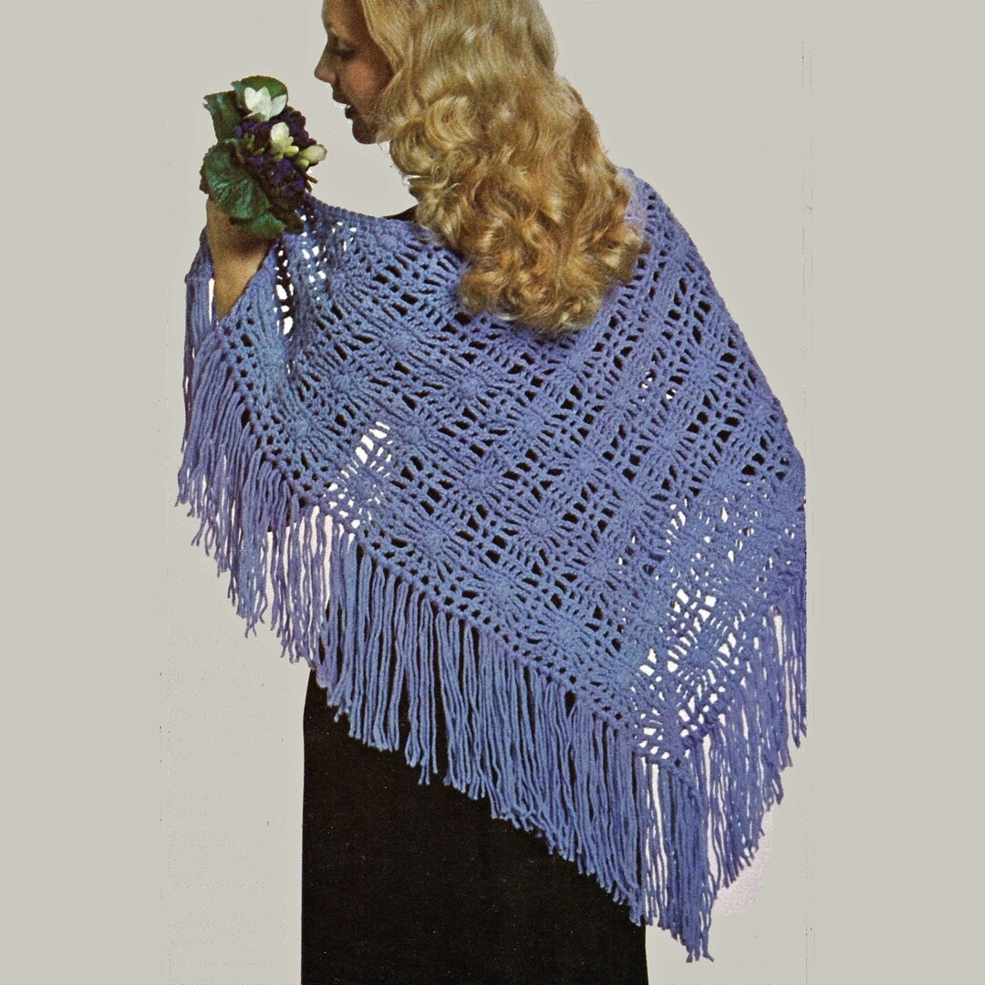 70s Trellis Shawl Crochet Pattern: Vintage-inspired Design (digital ...