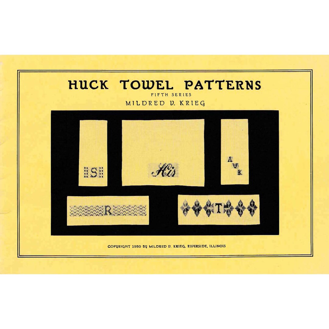1950 Huck Towel Patterns Fifth Series, Vintage Huck Weaving Towel ...