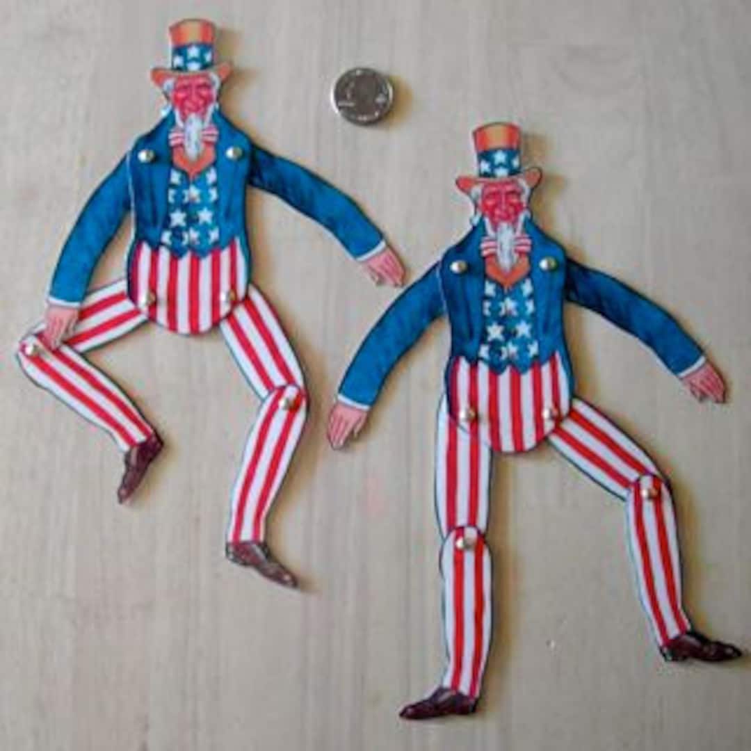1940s Uncle Sam Articulated Paper Doll, Restored Paper Toy Pattern - Etsy