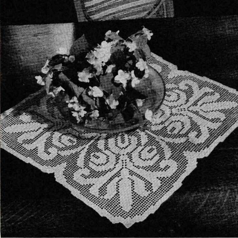 1940s Manor House Filet Crochet Pattern Digital Crochet - Etsy