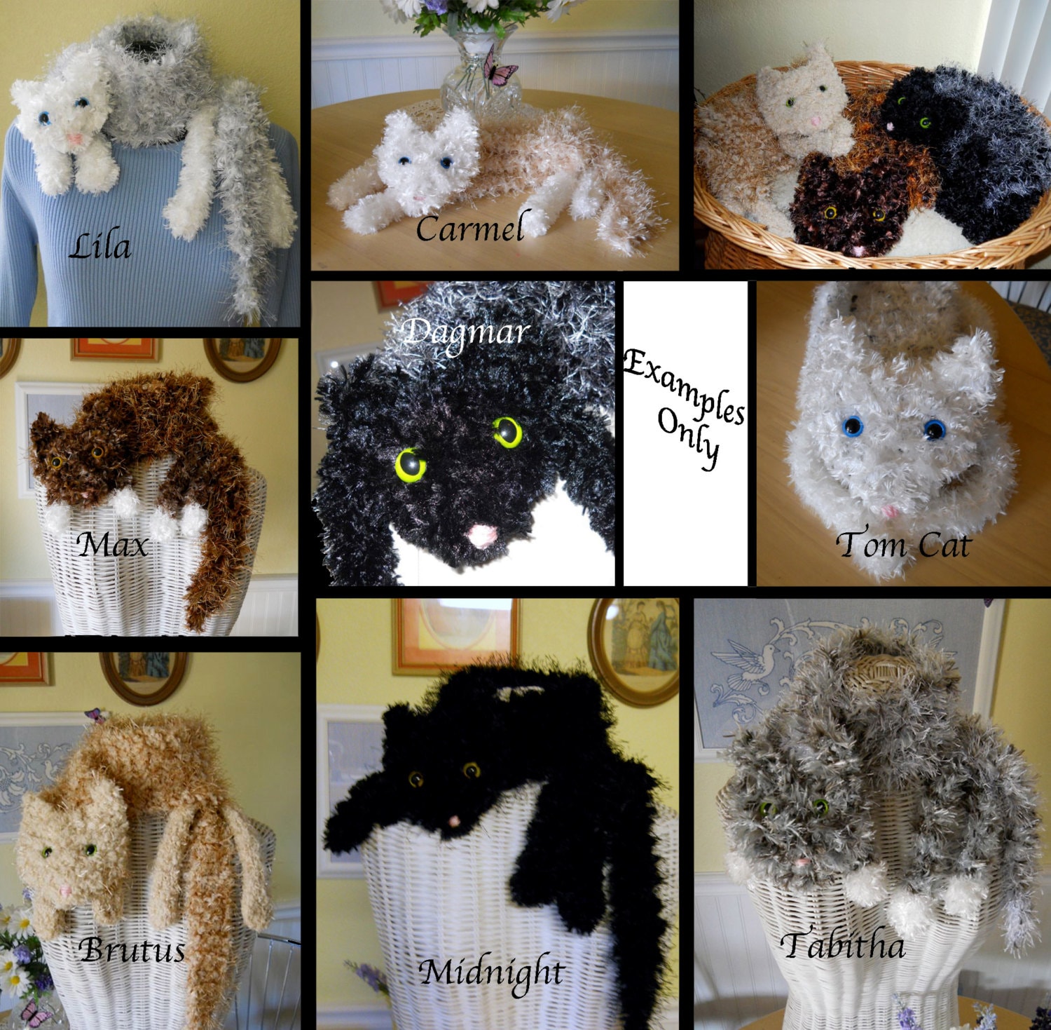 Snuggle Cat Scarf Knitting Pattern Knit Animal Scarf Pattern | Etsy