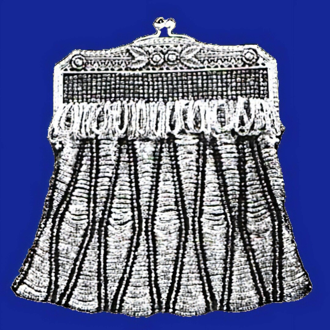 Beaded Knit Purse Pattern From 1927, the Single Diamond, Digital ...