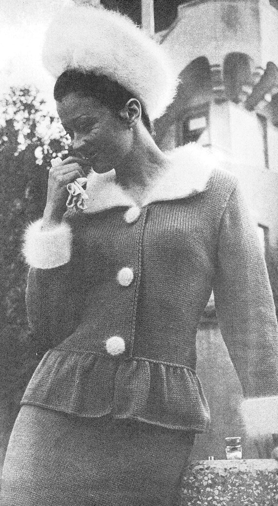 1960s Peplum Suit Knitting Pattern Digital Knitting Pattern | Etsy