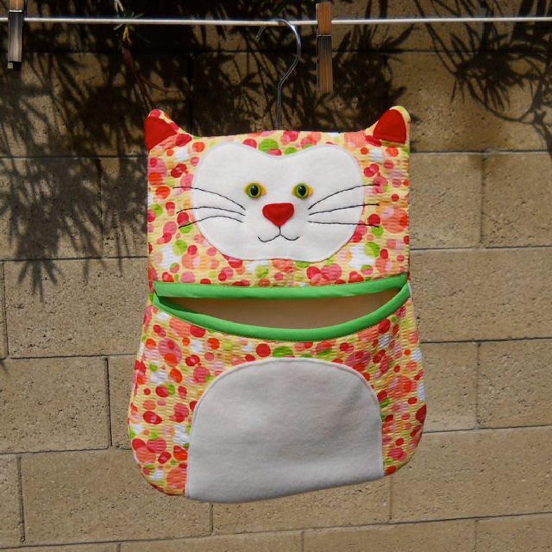 Laundry Cat Clothespin Holder Bag PDF Pattern - Etsy