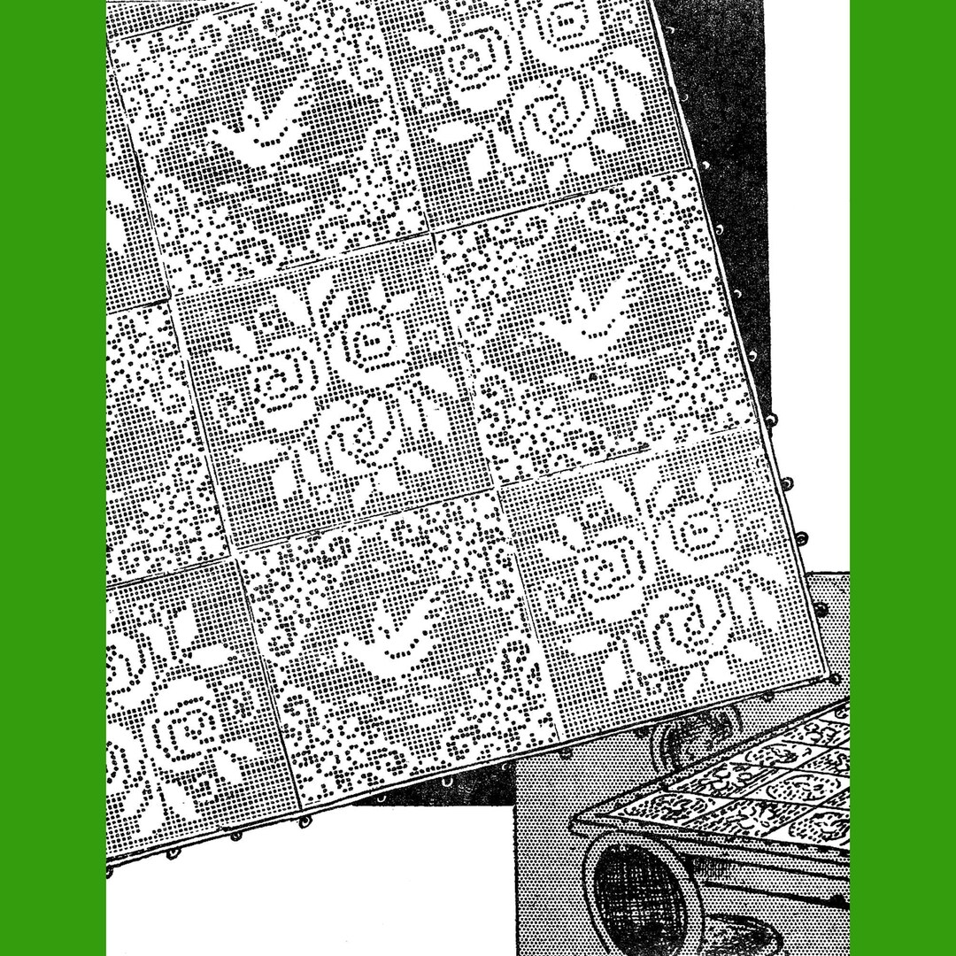 1940s Filet Crochet Dove and Rose Bedspread Squares, Digital Crochet ...