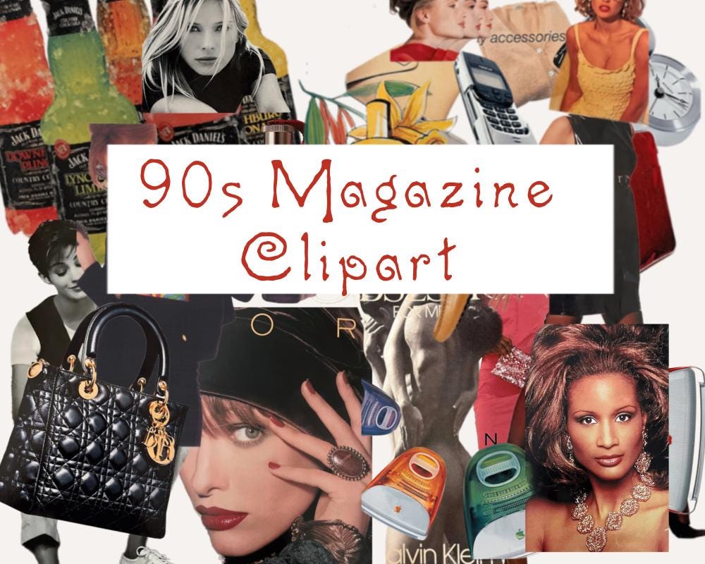 90s Magazine Clipart Clip Art Digital Collage Sheet Scrapbooking Images ...