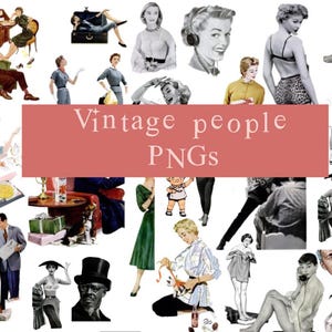 30 Vintage People Png Clipart Clip Art Collage Sheet Magazine Cut Outs ...