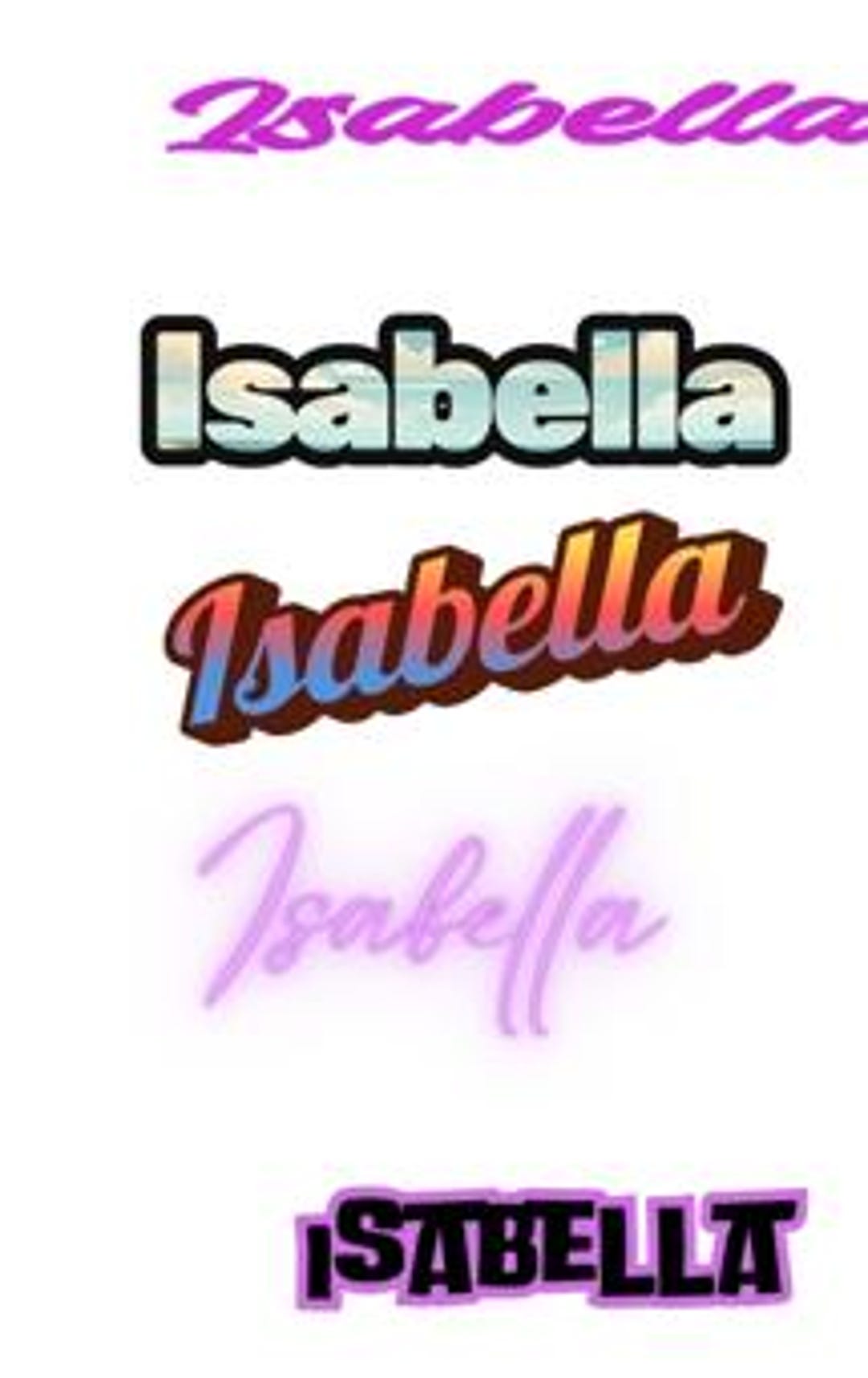 ISABELLA the File Contains 11 Different Designs, With Different Fonts ...