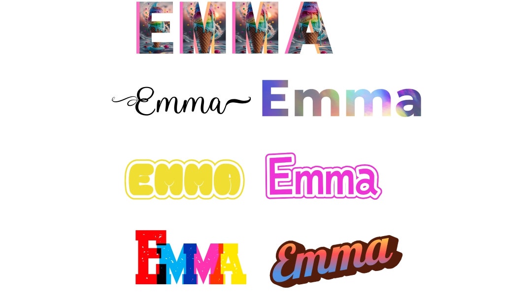 EMMA the File Contains 7 Different Designs, With Different Fonts and ...