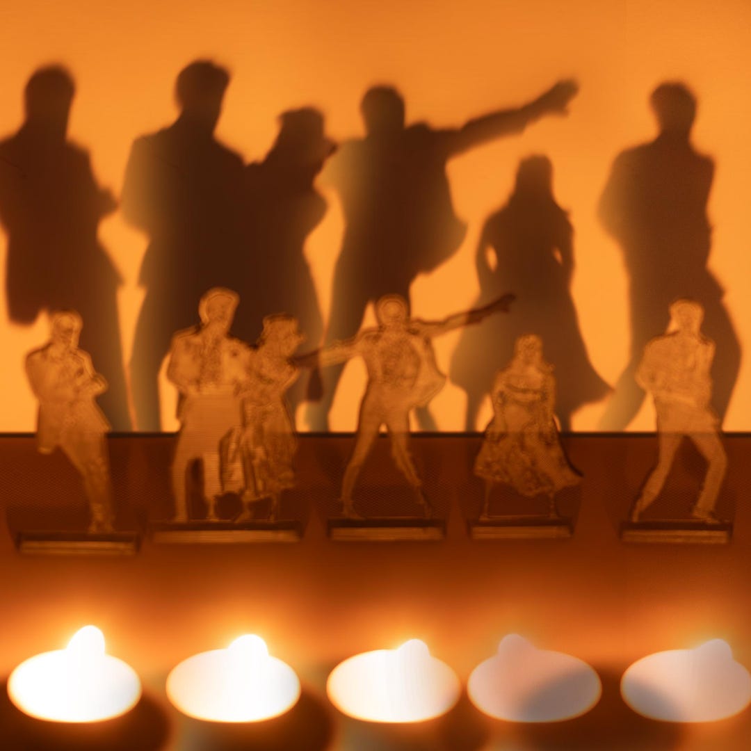 Grease Dance off - 5 Piece Set - the Poses Tea Light Shadow Caster ...
