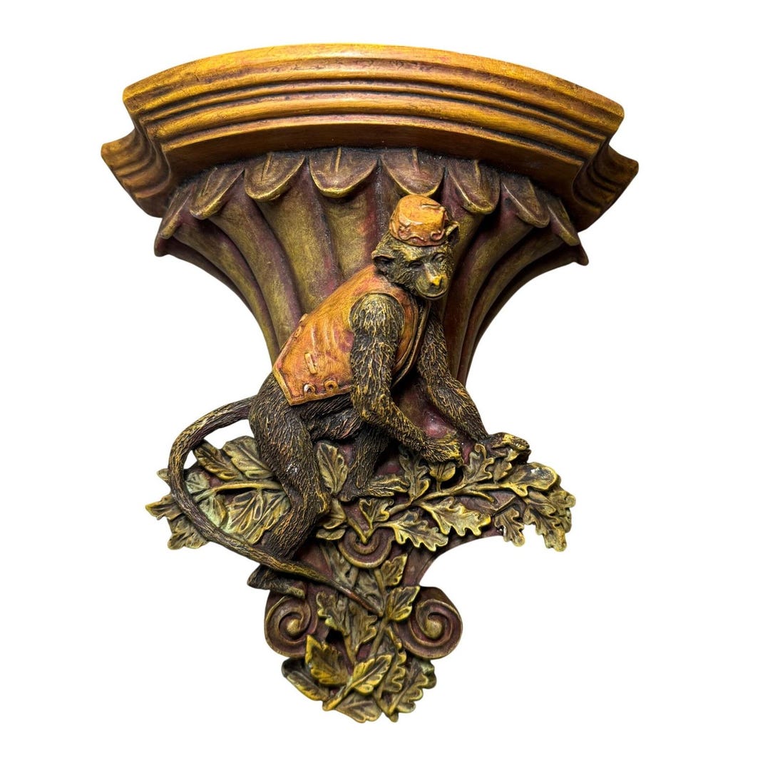 Vintage 1999 CBK Monkey Wall Shelf Corbel Jungle Safari Decor Resin - Etsy