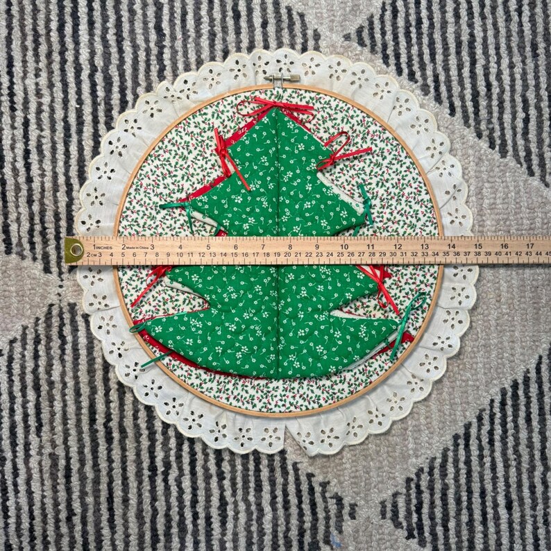 Handmade Christmas Tree Fabric Wall Hanging Quilted Holiday Decor - Etsy UK
