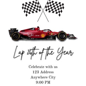 Formula 1 Scuderia Ferrari Invitation for Watch Party Birthday Party ...