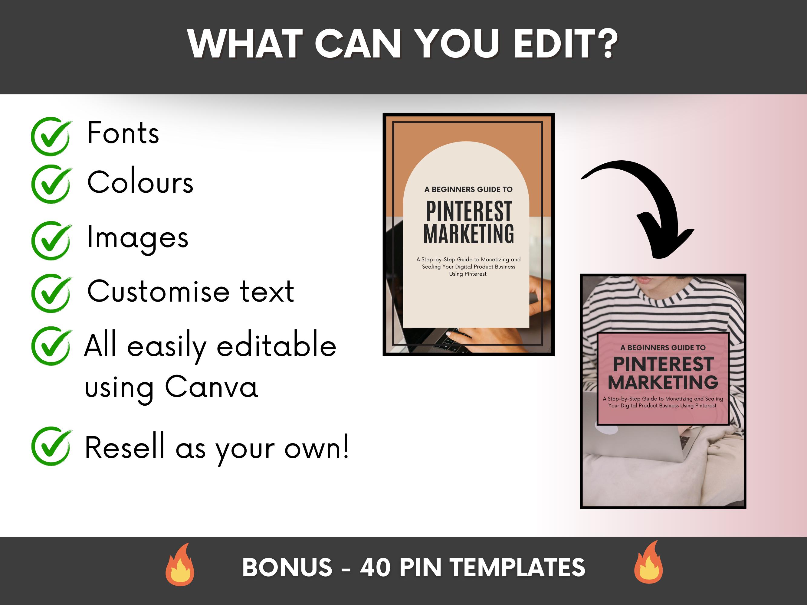 Pinterest Marketing Ebook With MRR, Beginners Pinterst Marketing Course ...