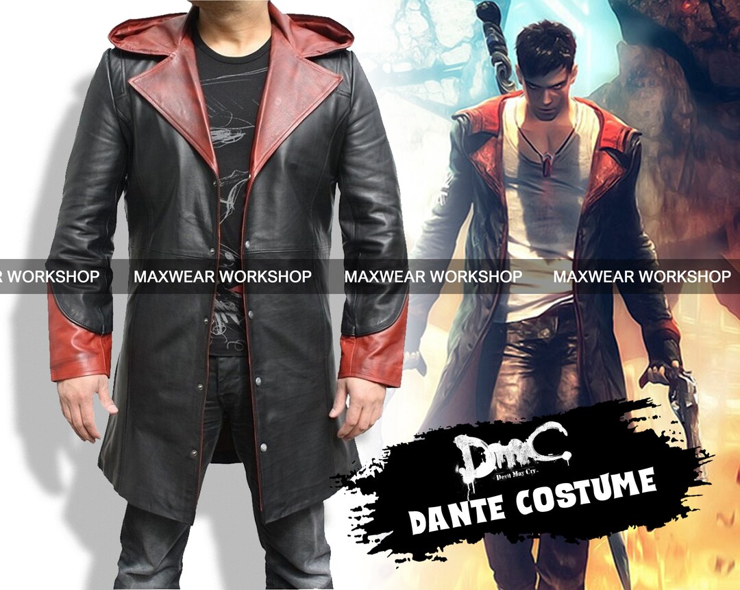DMC Devil May Cry Dante Costume Black and Red Leather Coat - Etsy