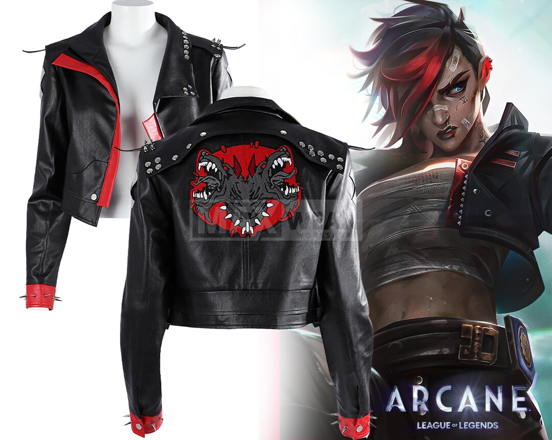 Arcane League of Legends Season 2 Vi Cosplay Black Jacket Coat Outfit ...