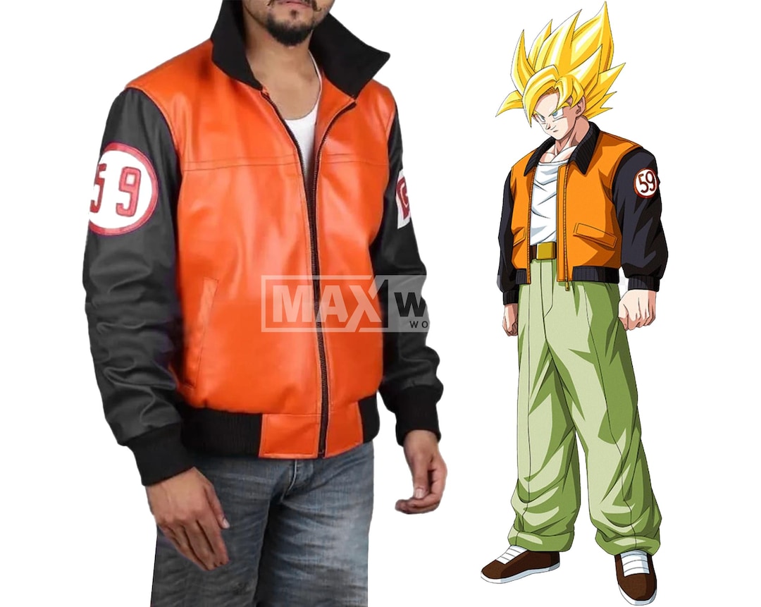 Dragon Ball Z Goku 59 Cosplay Leather Jacket Anime Cosplay Inspired ...